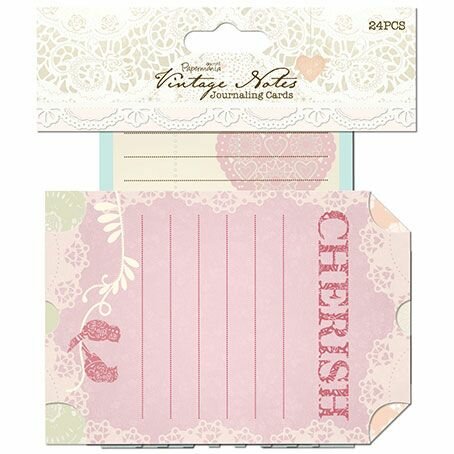Набор декоративных элементов docrafts "Vintage Notes", Записки в альбом, высеченные из бумаги, 24 шт