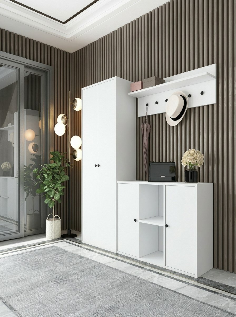 Прихожая Билли 15 Белый Фасадный 0101 GF 163x30x161 см, GOODFORM