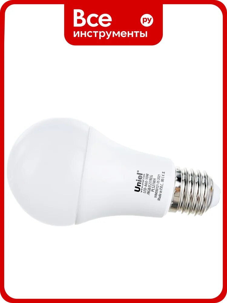 Светодиодная лампа Uniel LED-A60-10W/RGB/E27/REG PLS21WH с ИК сенсором UL-00006530