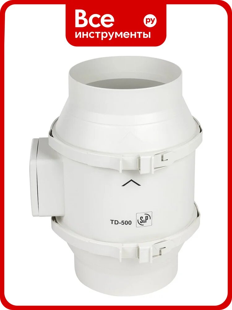 Вытяжной канальный вентилятор Soler&Palau TD500/150 3V -211, круглый канал, белый цвет, внешний выключатель