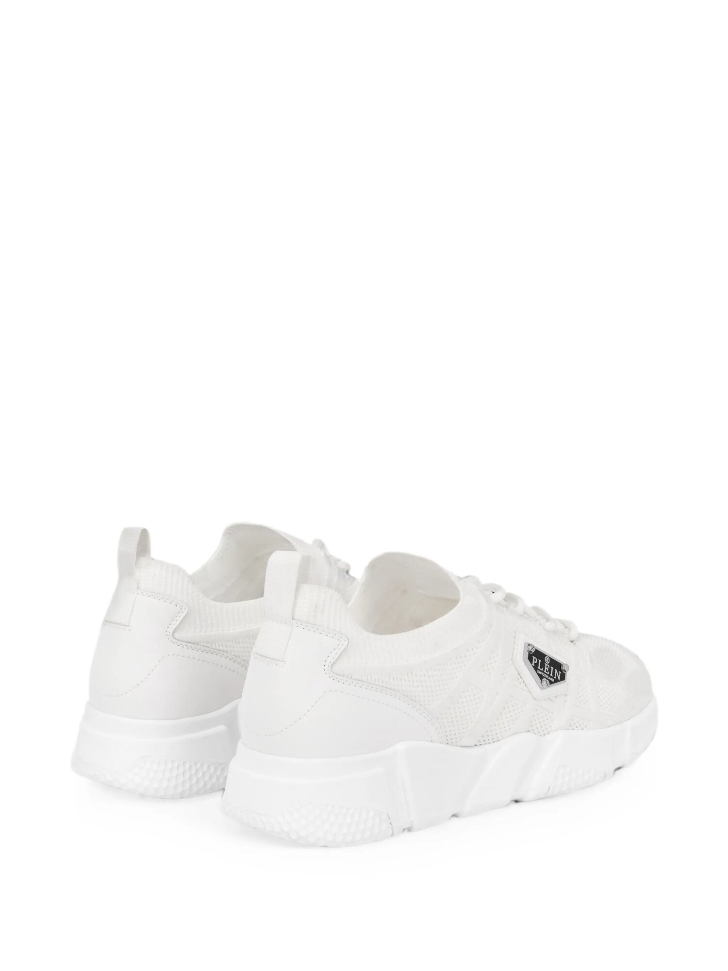 Кроссовки PHILIPP PLEIN Runner Sock Triangle-Placca, размер 41, бежевый/белый — фото 1