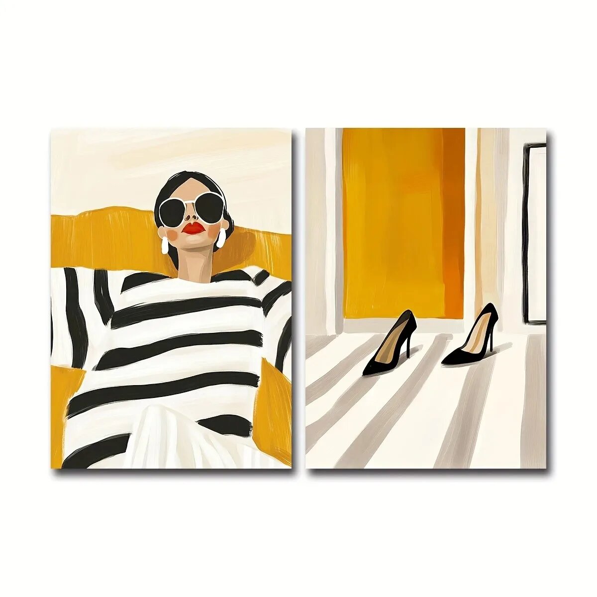 Абстрактный портрет женщины на холсте CT-03-2pcs, 50X70cm No Frame