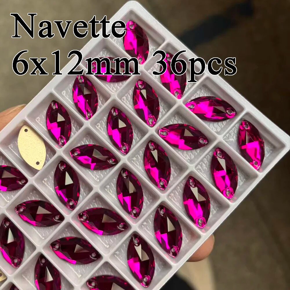 Стразы Navette фиолетовые 6x12mm, 36шт