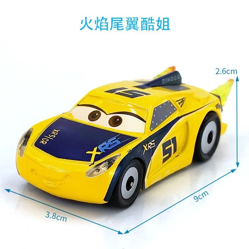 Гоночный автомобиль серии Cars 3 XRS с огненным хвостом, игрушечная машинка Cool Sister Black Storm, детская развивающая игрушка