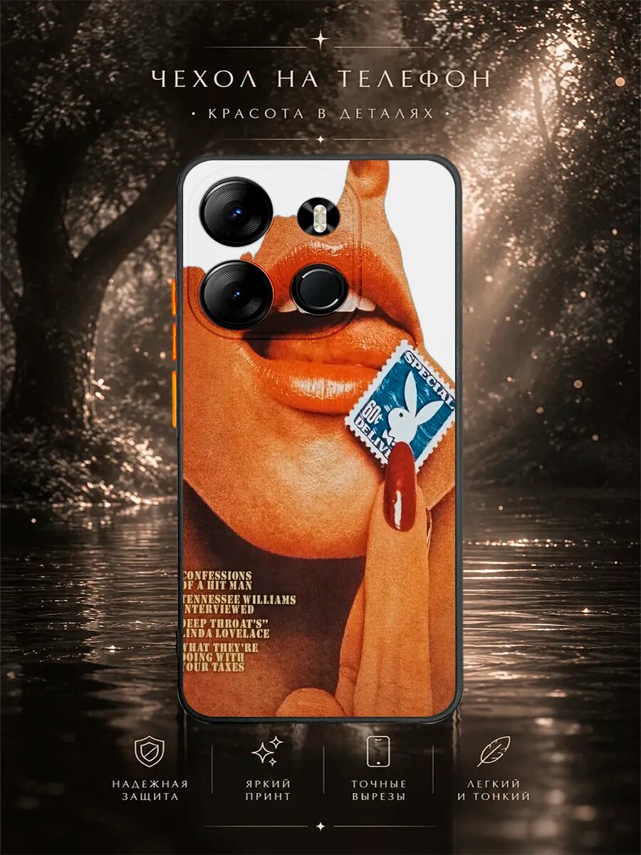 Матовый чехол на Spark Go 2023 Ретро Playboy У2К