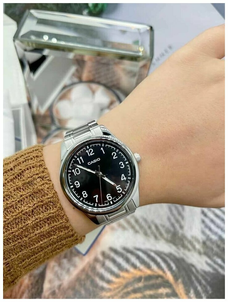 Наручные часы CASIO, серебряный, черный — фото 1