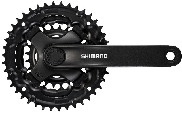 Система Shimano TY301, 170 мм, 42/34/24, под квадрат, без упаковки. Черный