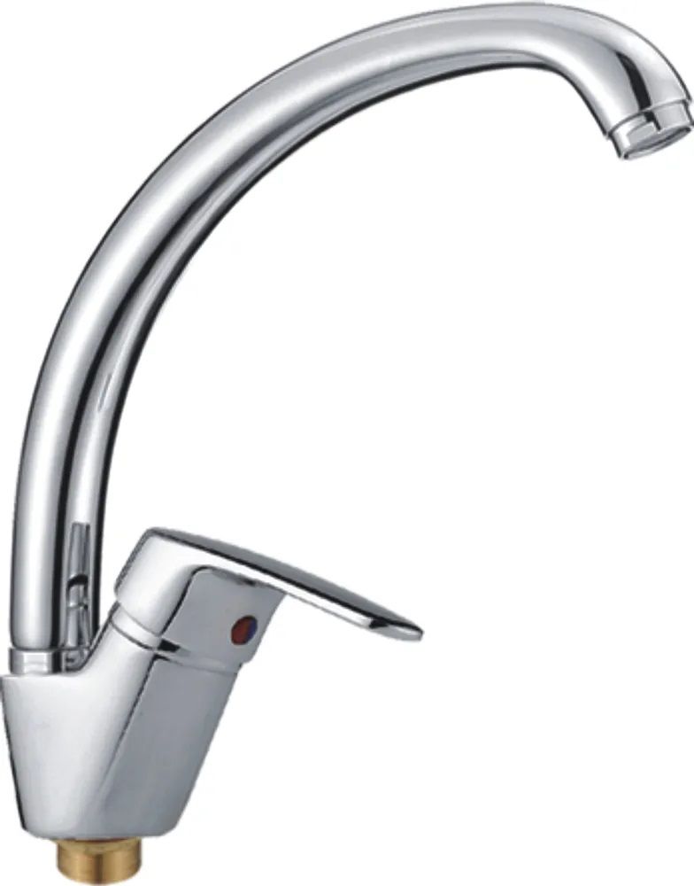 Смеситель для кухни Haiba HB4116 с С-образным поворотным изливом, хром