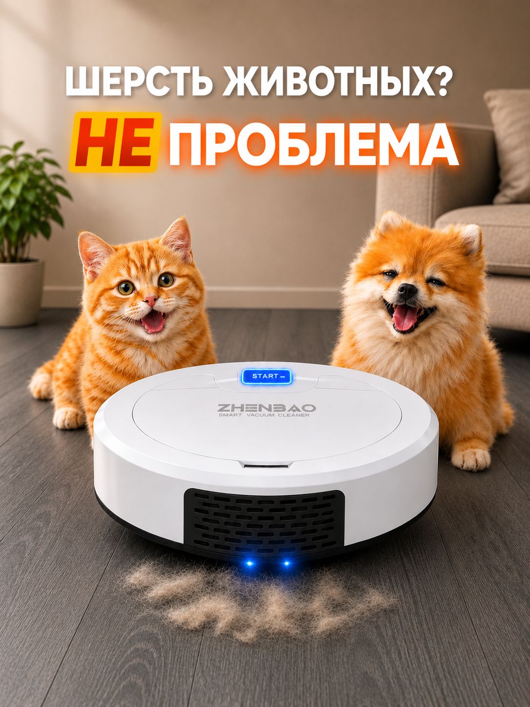 Мини Робот-пылесос для дома и офиса белый