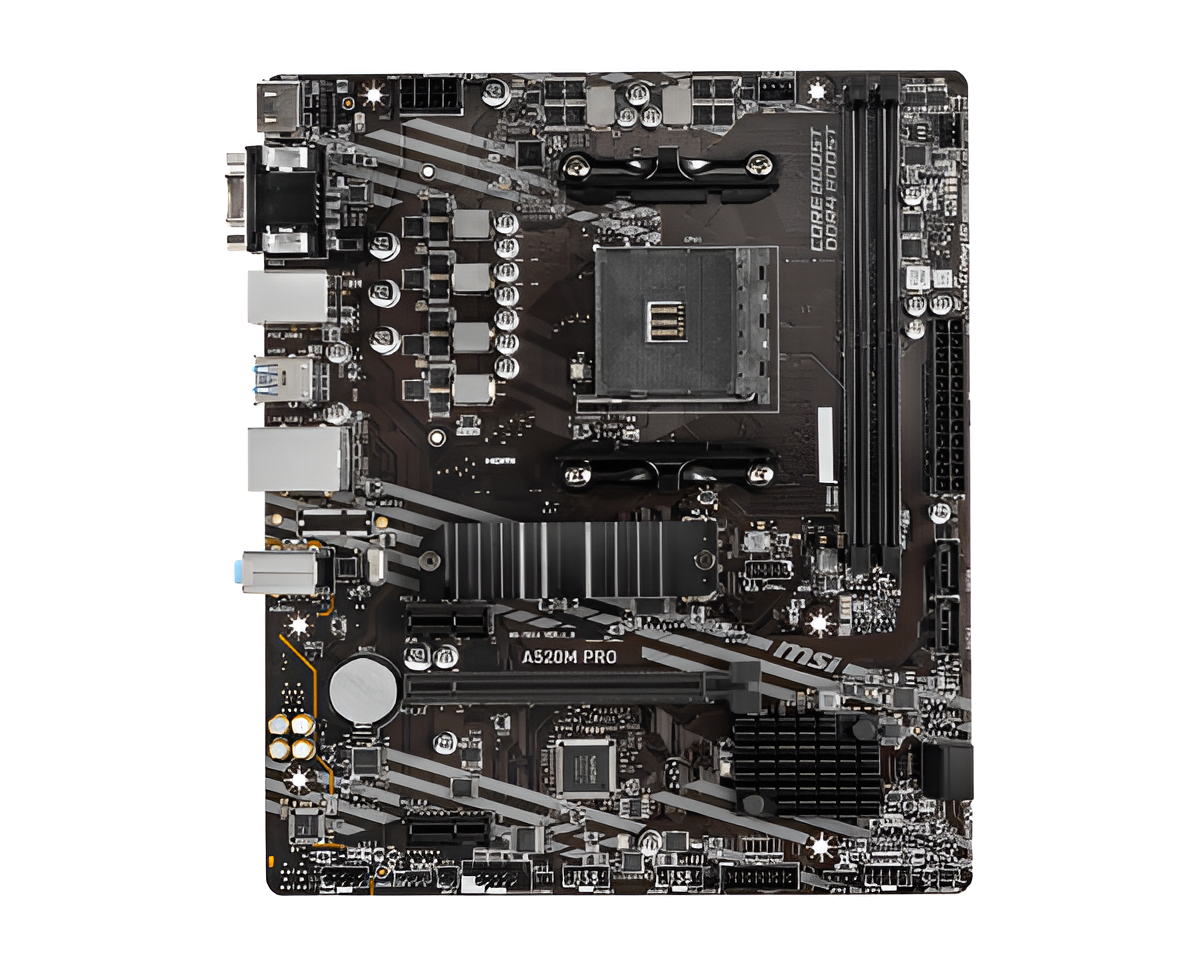 Материнская плата MSI A520M PRO, чипсет AMD A520, AM4, microATX