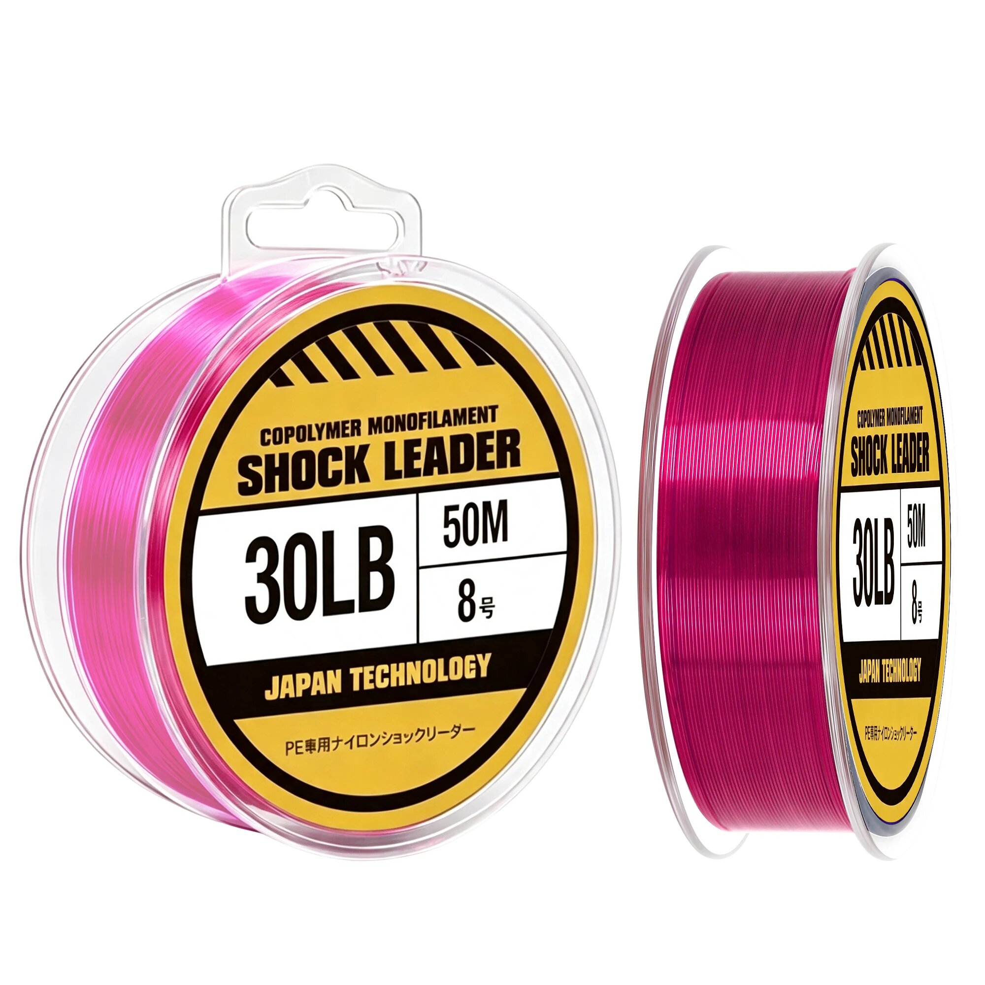 VIKINGAR Шок-лидер для рыбалки 50 м 200LB 1.30MM 60.0, 50M Pink