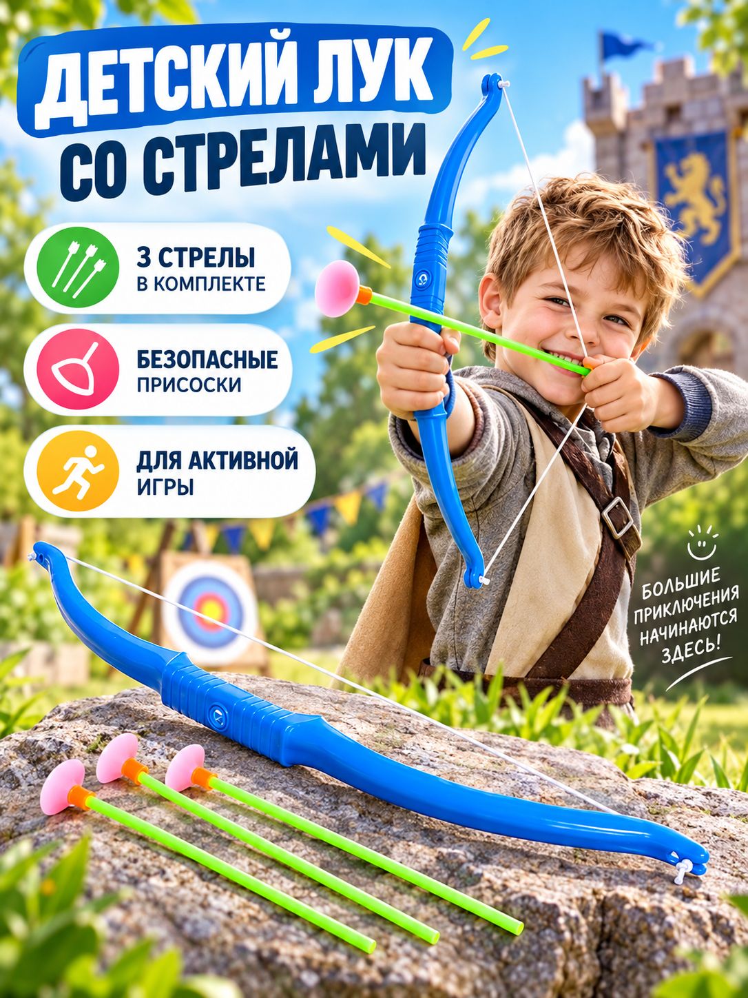 Лук со стрелами детский / Лук для стрельбы