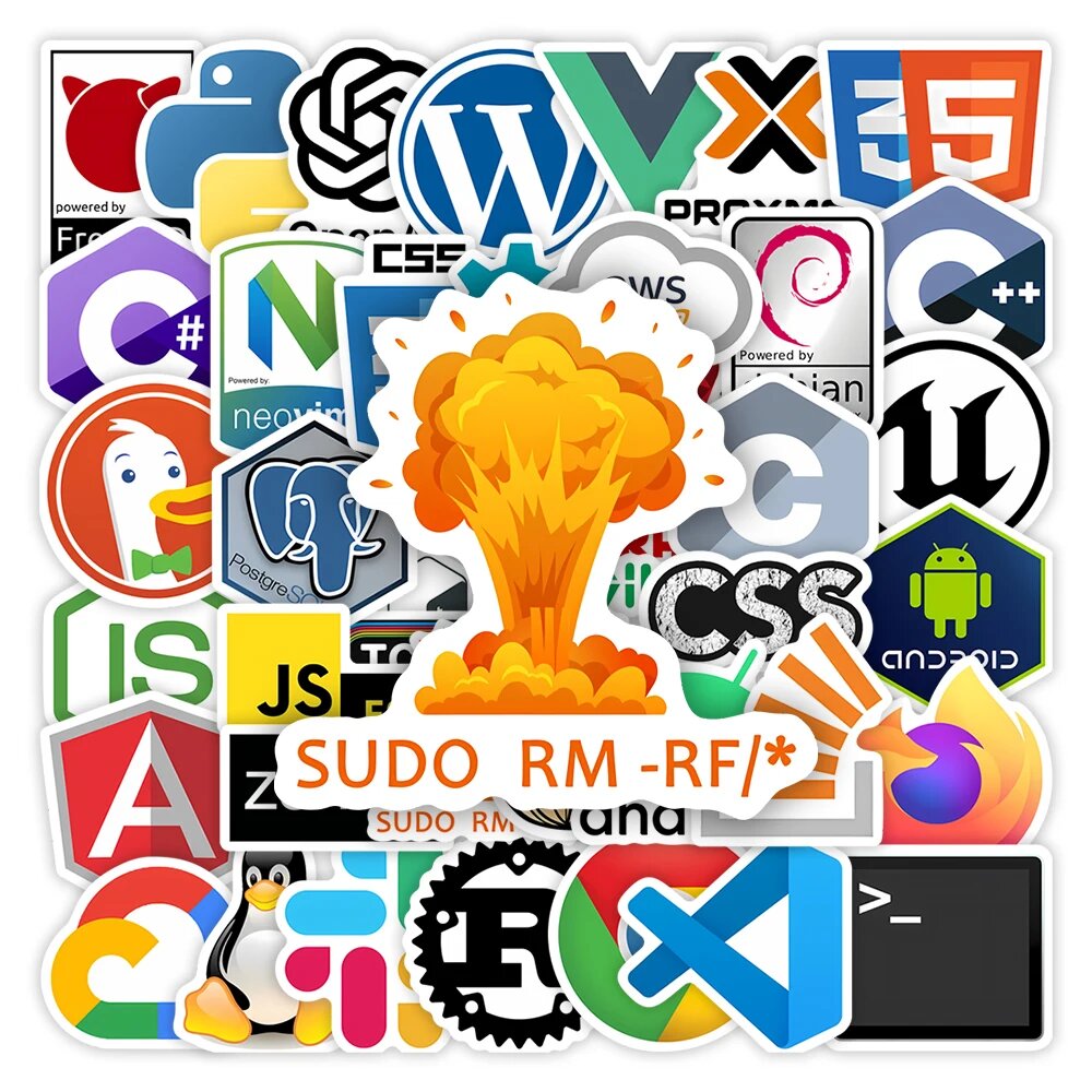 Наклейки на ноутбук Github, 50pcs, цвет 50pcs