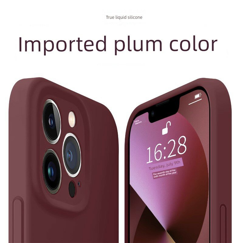 Чехол из жидкой силикона для iPhone 16 Pro, цвет сливовый, премиум защита