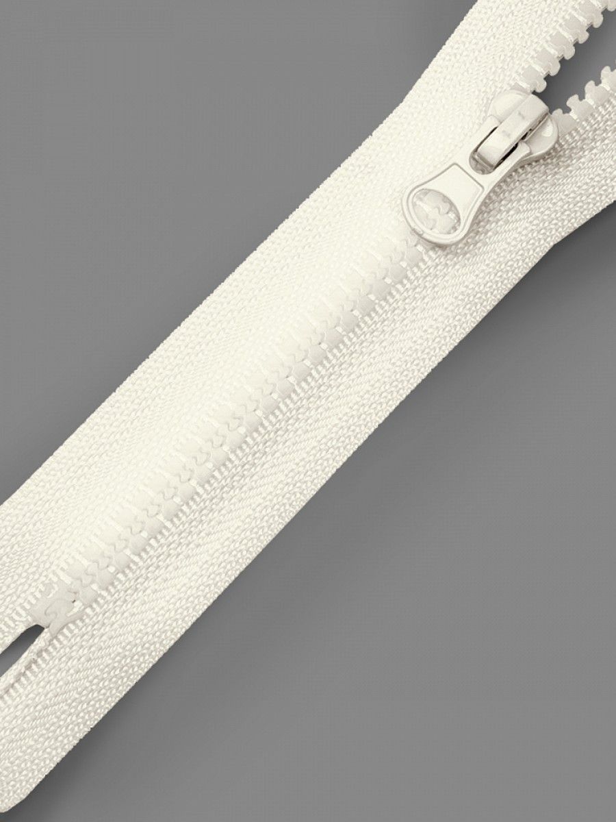 Молния Mzip трактор N5 1 замок, с усиленными звеньями, 18 см неразъемная, цвет F103 молочный 50 шт