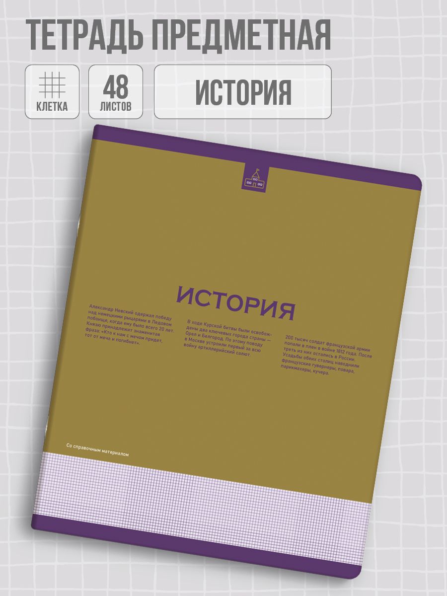 Тетрадь предметная по истории 48 листов в клетку Феникс+ "софт-тач"