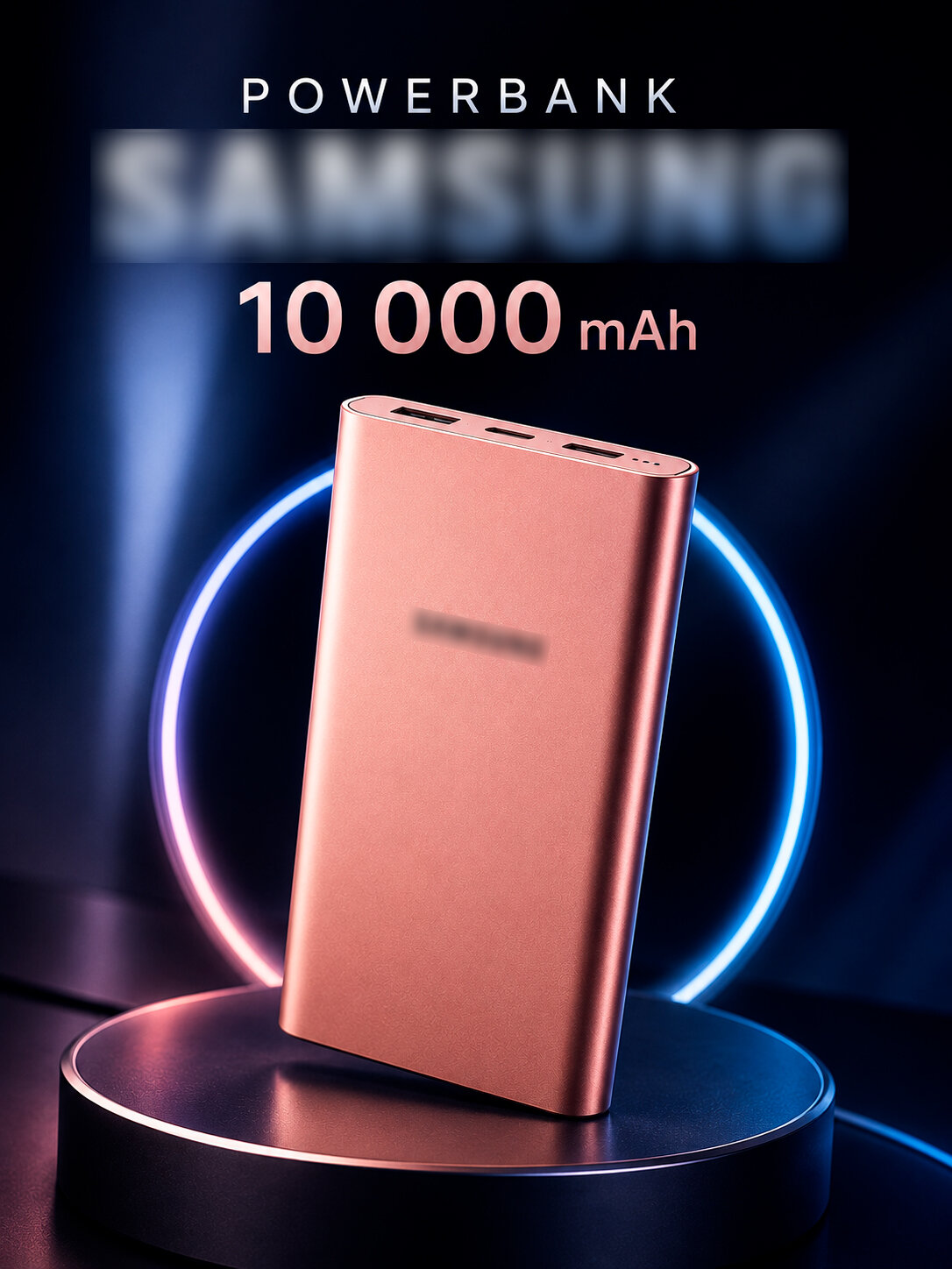 PowerBank10000 mAh Fast Charge, внешний аккумулятор с USB-A, USB-C и Micro USB
