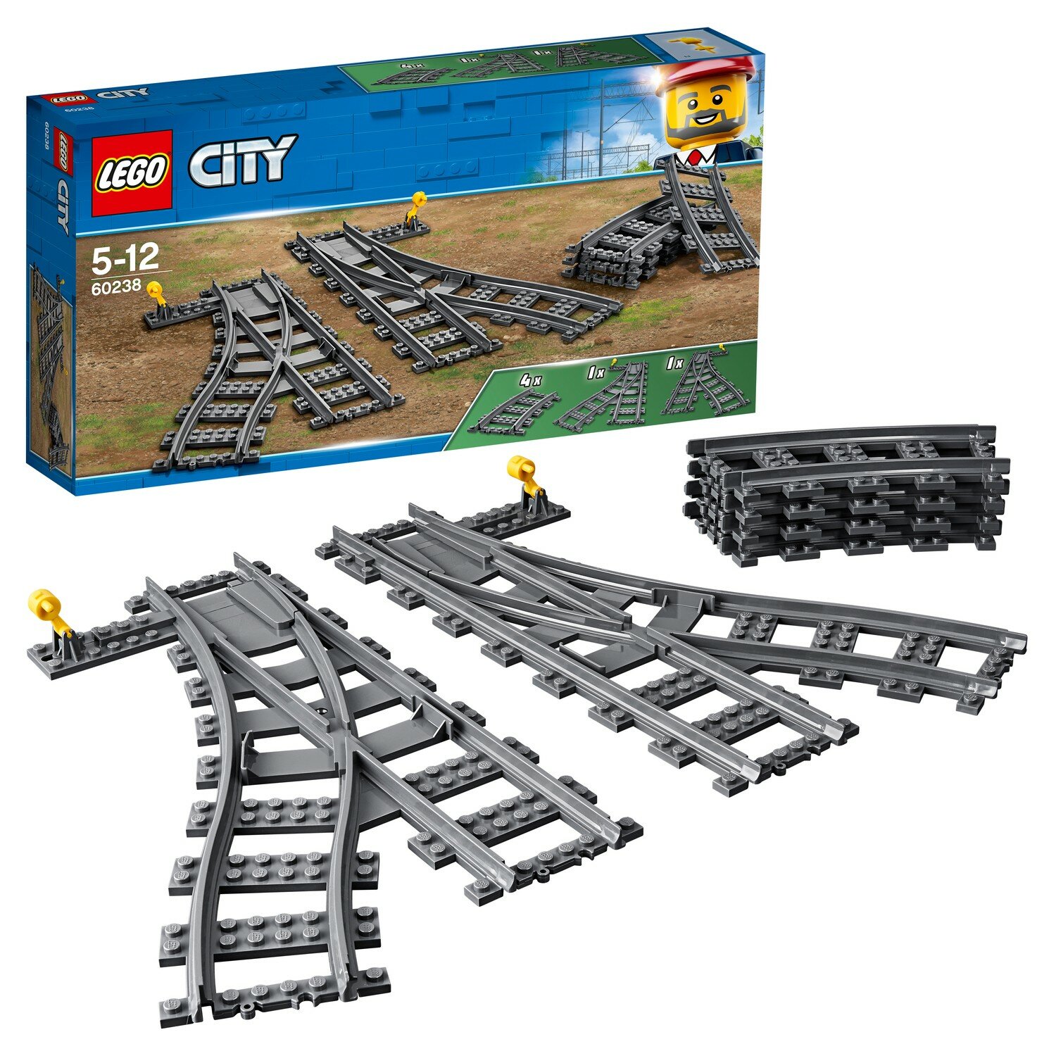 Конструктор LEGO City Trains Железнодорожные стрелки 8 дет. 60238