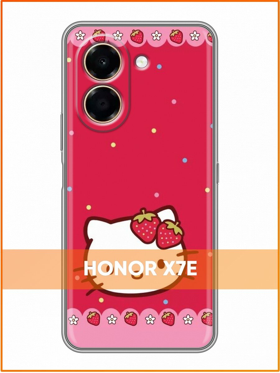 Чехол для Honor X7e с принтом для девочек с Хеллоу Китти (Хонор Х7е)