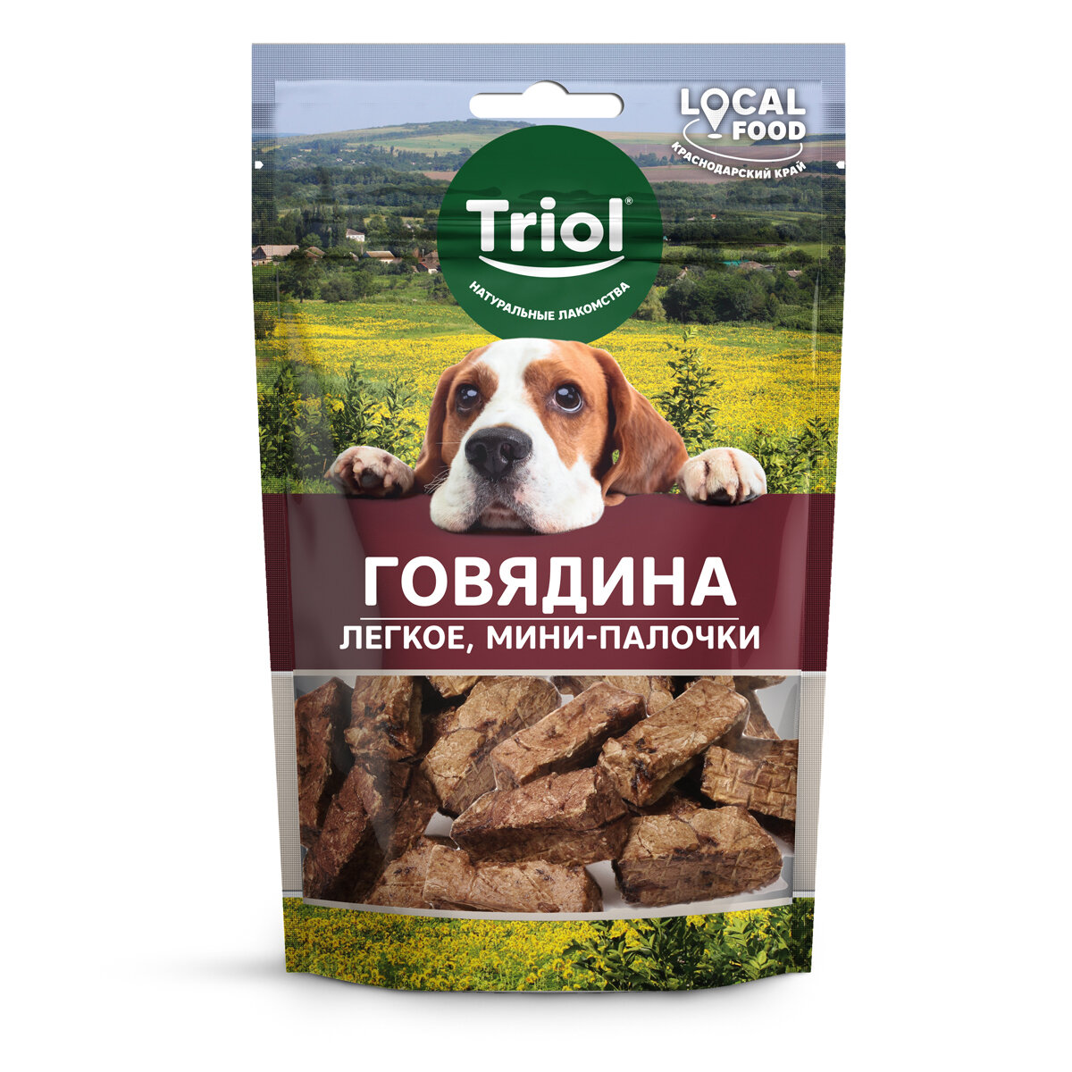Triol LOCAL FOOD Лакомство для собак "Легкое говяжье, мини-палочки", 30г