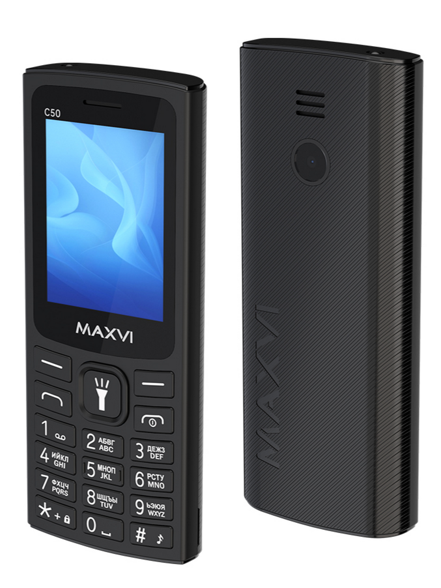 Мобильный телефон Maxvi C50 Черный 2 sim 2.4″ 2G 1800 mAh