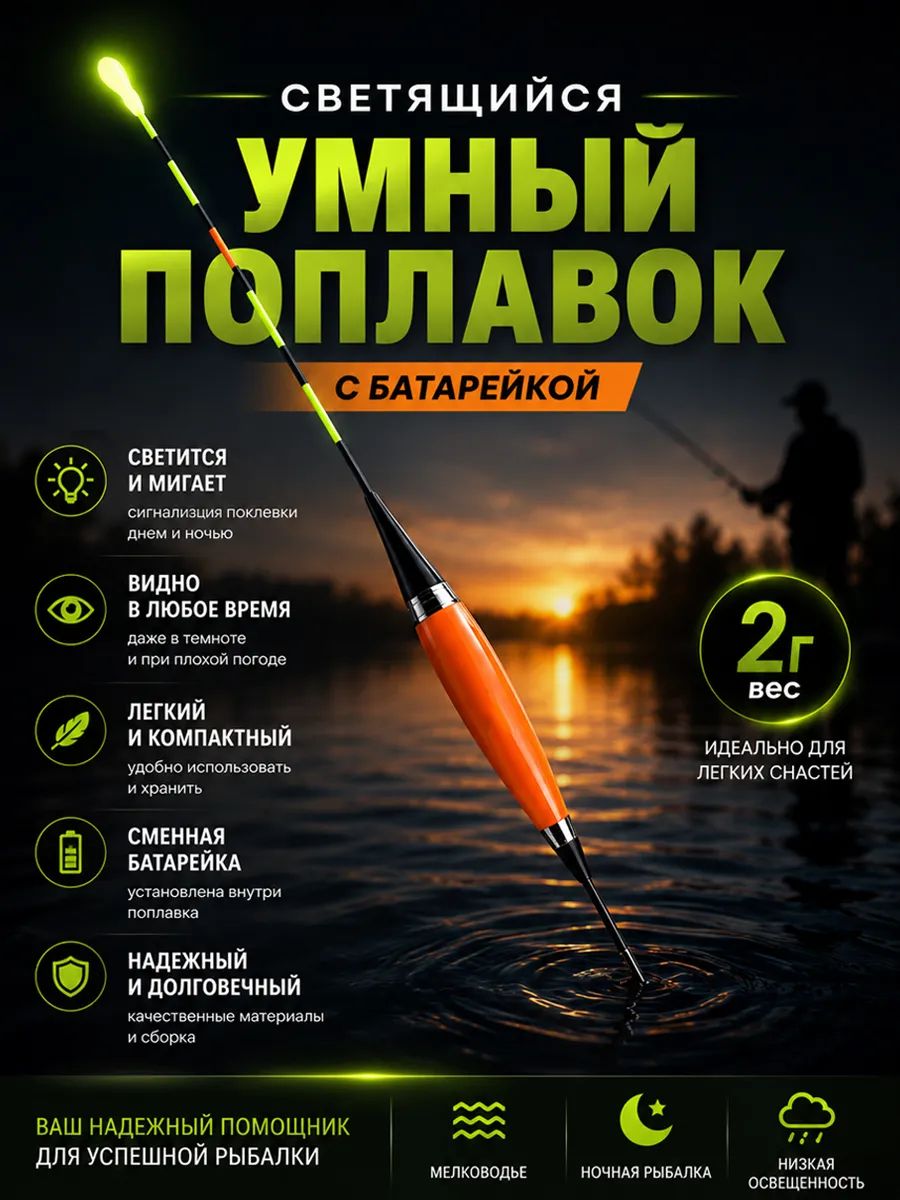 Поплавок DAYO светящийся умный с батарейкой 2 гр.