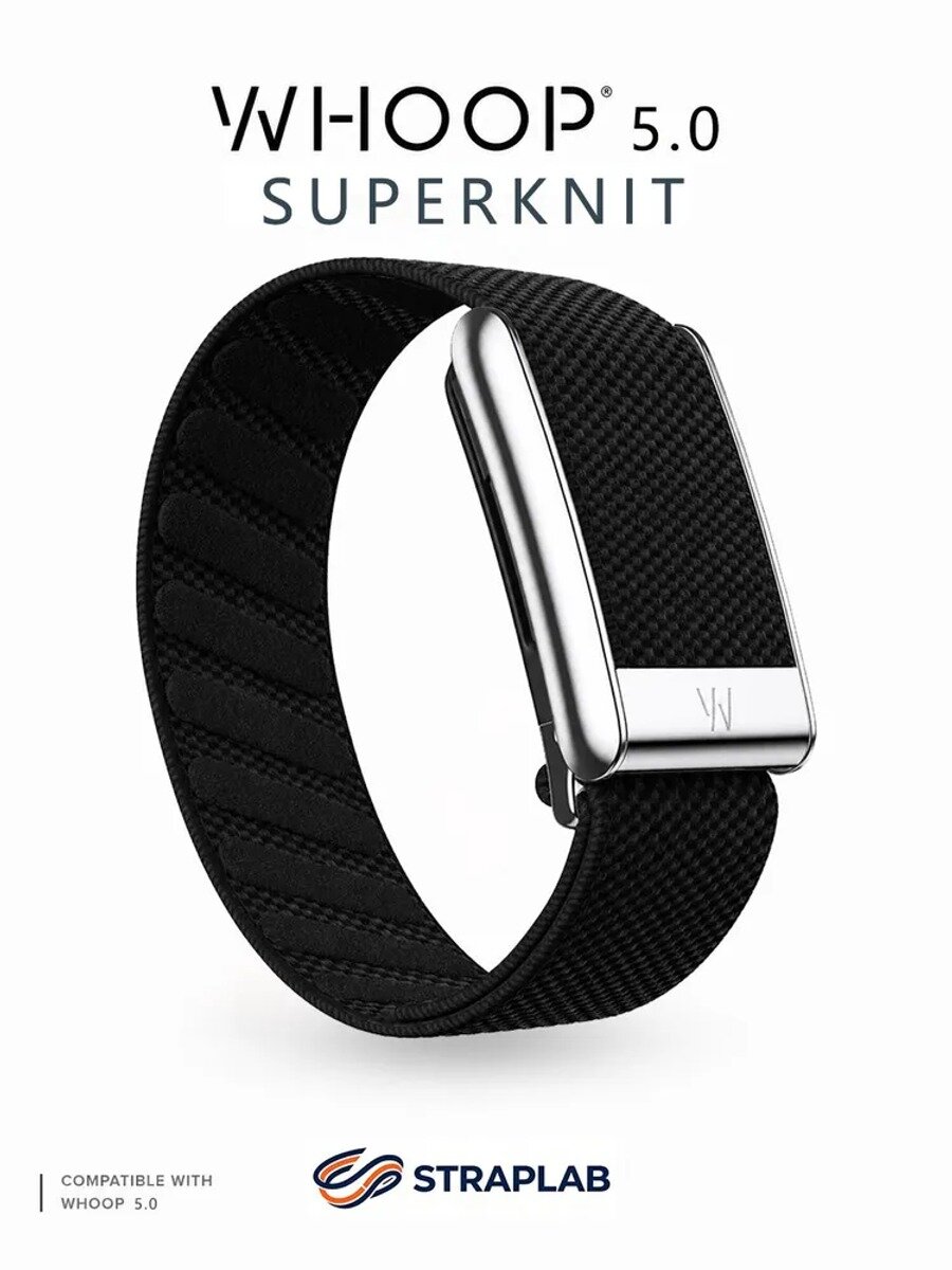 Сменный ремешок Whoop 5.0 SuperKnit Luxe из текстиля, цвет Obsidian Titanium