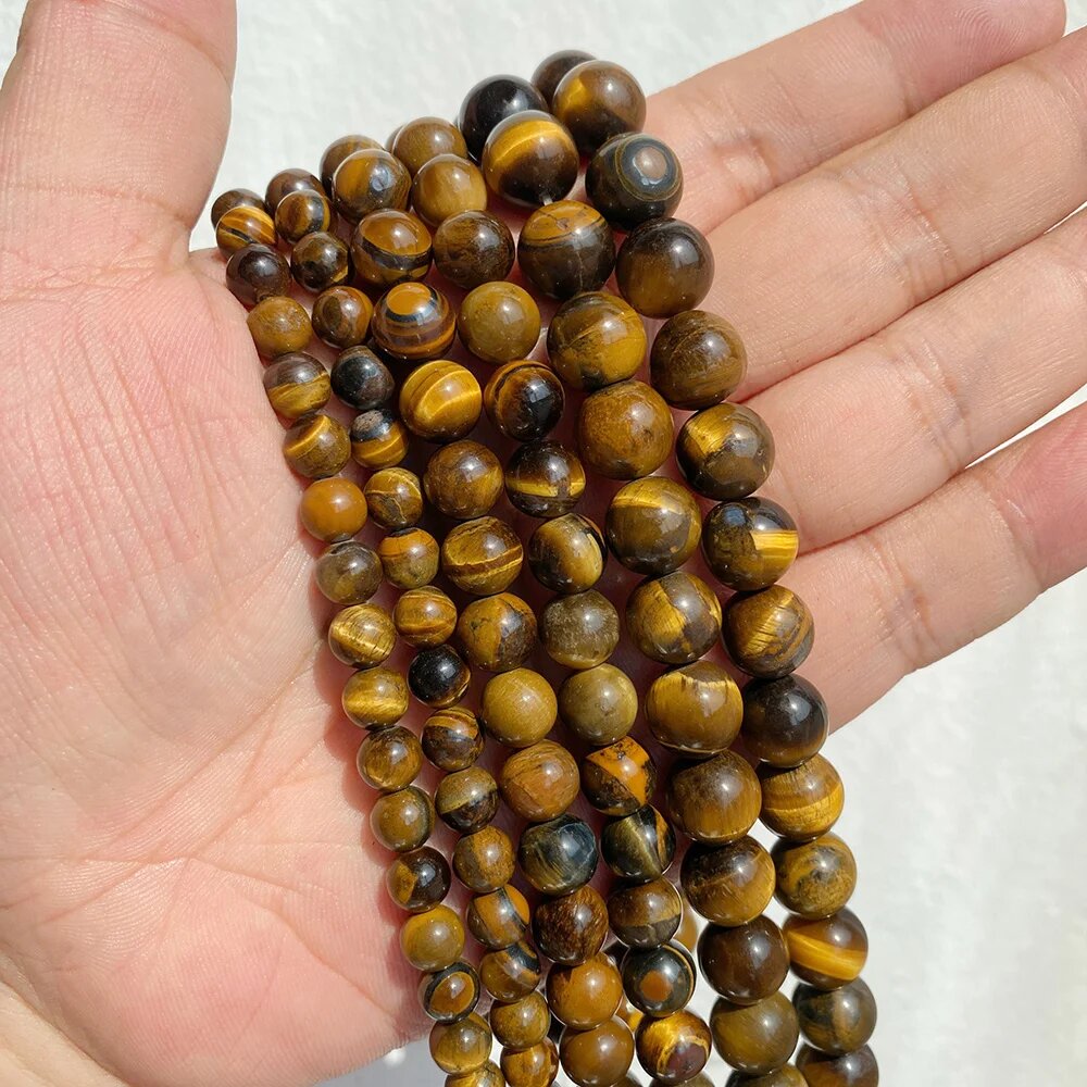 Бусины тигровый глаз, лазурит, агат 6-12 мм vinswet 6mm(approx 62pcs), 6. yellow tiger eye