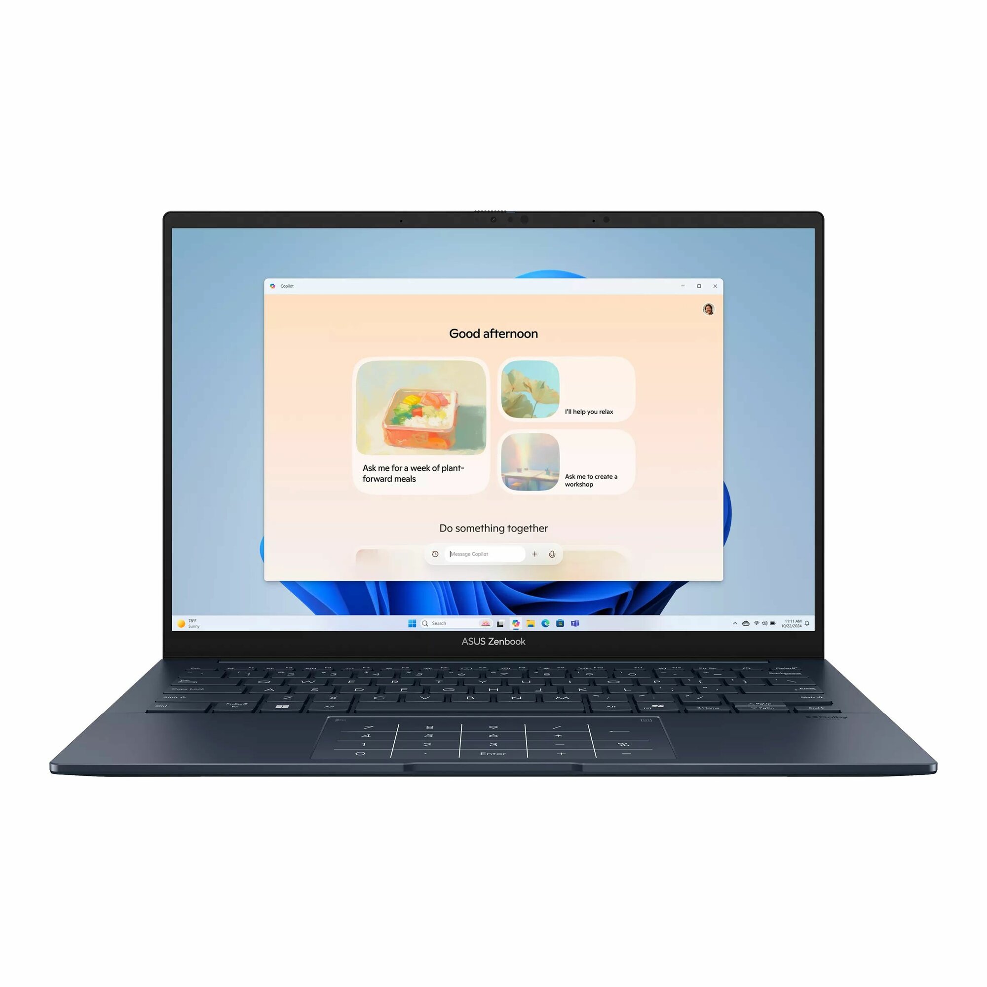 Ноутбук ASUS Zenbook 14 UX3405CA-ST786X 14" (2880x1800) OLED, Core Ultra 9 285H, 32GB LPDDR5X, 1TB SSD, Intel Arc, Windows 11 Pro, blue (90NB14W1-M022P0)