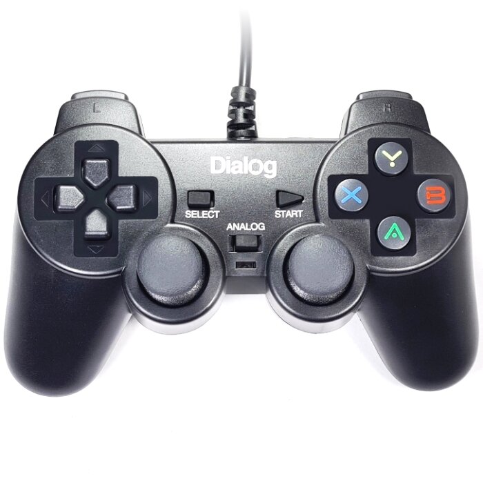 Джойстик геймпад usb Dialog GP-A12 12 кнопок PC XInput DirectInput вибрация - 1.8м чёрный