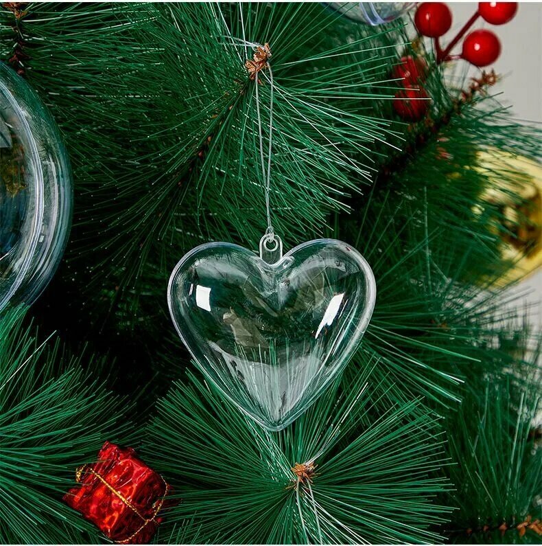 Пластиковый шар в форме сердца, праздничная заготовка, диаметр 6 см, упаковка 5 шт