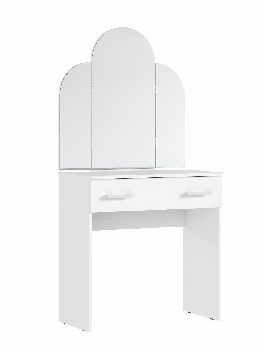 Туалетный стол (трельяж) Бася 800х1625х446 Белый, с выдвижным ящиком, зеркалом, МИФ