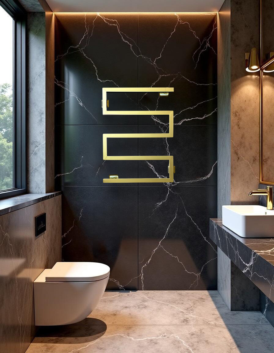 Полотенцесушитель водяной SNAKE-1 100х50 (см) Золото матовое