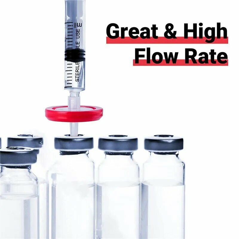 100 шт. шприцевые фильтры гидрофобные PTFE 0,22 мкм мембрана 13 мм фильтрация пор нестерильные лабораторные