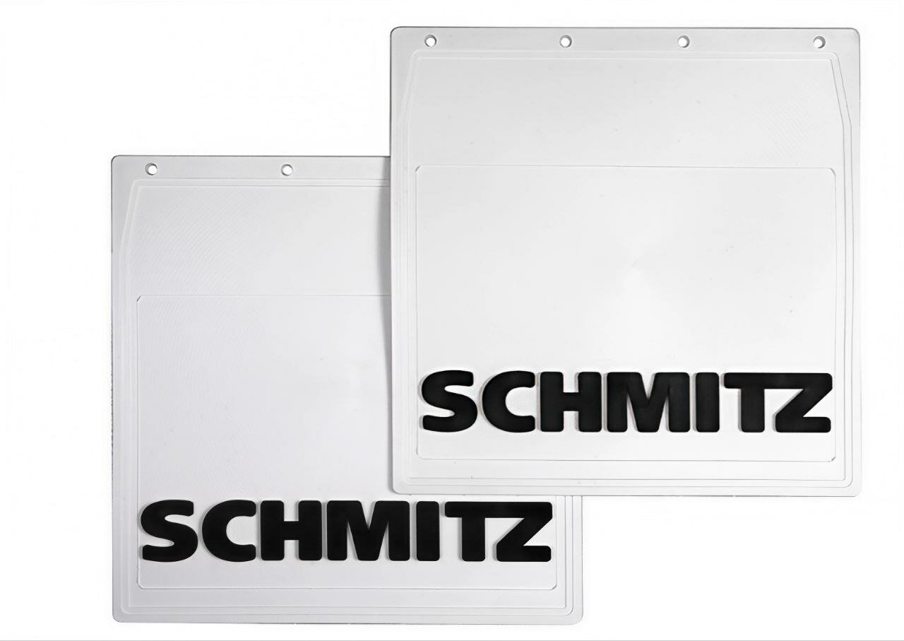 Брызговики задние (белая резина) SCHMITZ 400*400 (комплект) LUX черный
