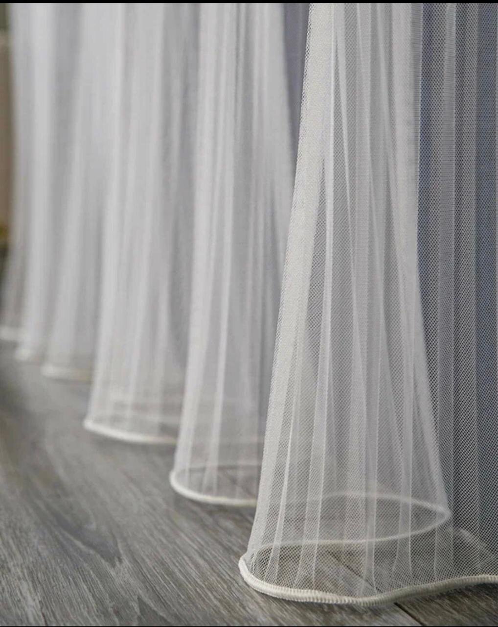 Тюль грек сетка плиссе отрез, 5 метров, Турция, молочный. Высота 300 см. Тесьма в подарок