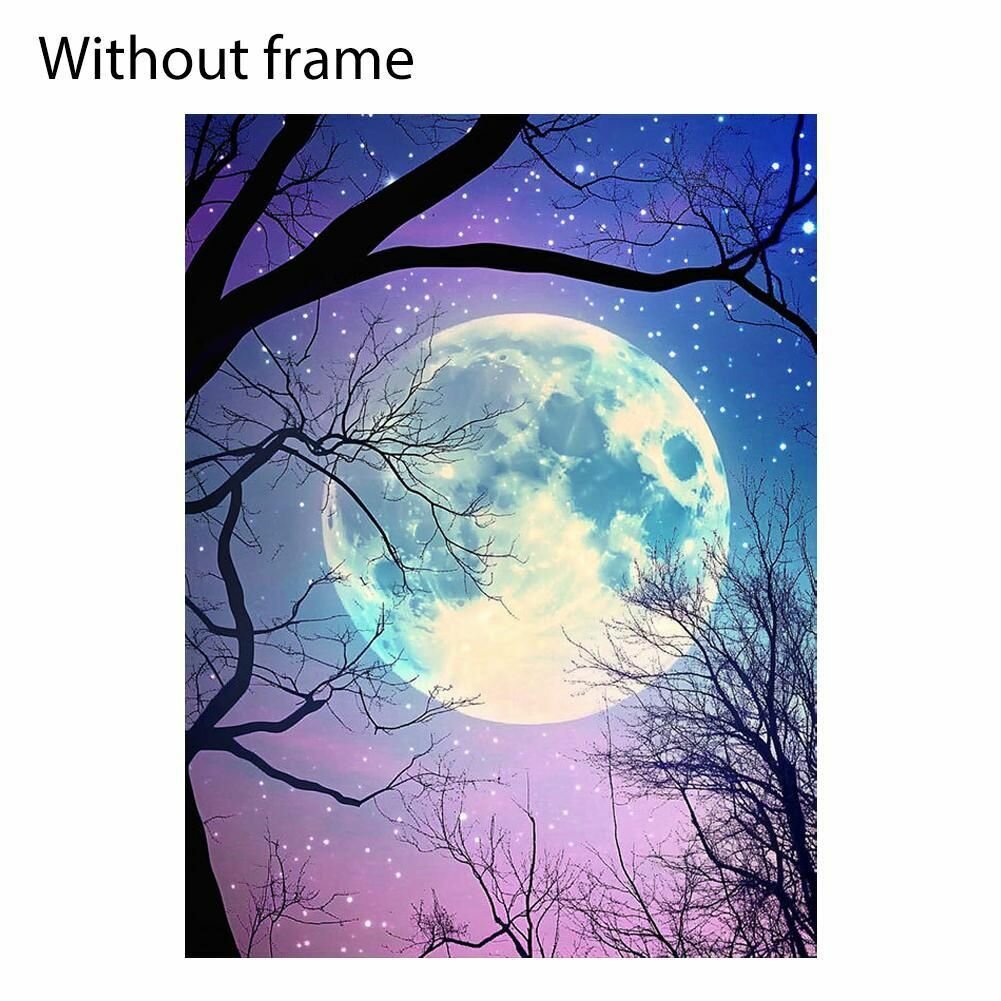 Алмазная мозаика большая картина "Пляжный лунный свет" 30х40 см