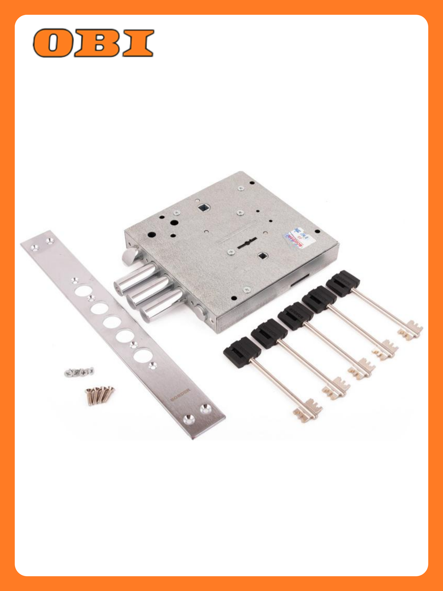 Замок BORDER 8МК3/15, сувальдный, для металлических дверей, серебристый, 1 шт