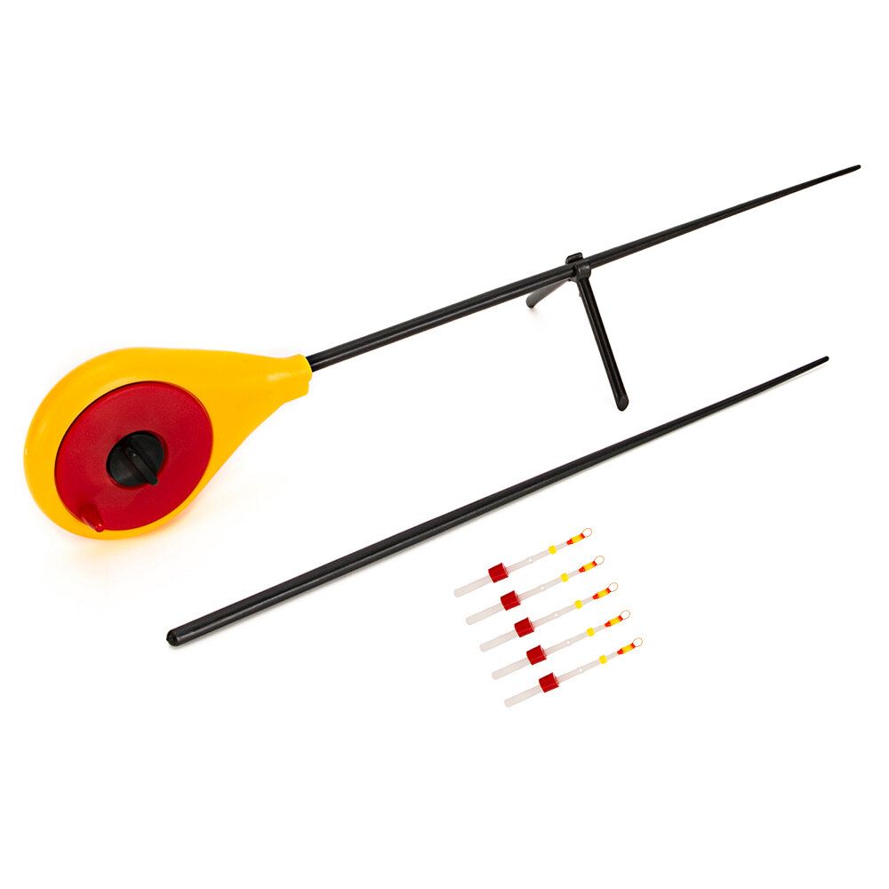 Ледяные удочки для зимней рыбалки Ice Fishing Pole с верхней частью из ABS, мини-удочки, набор, материал ABS, вес около 45 г/1.6 унции, 2 удочки, 5 наконечников