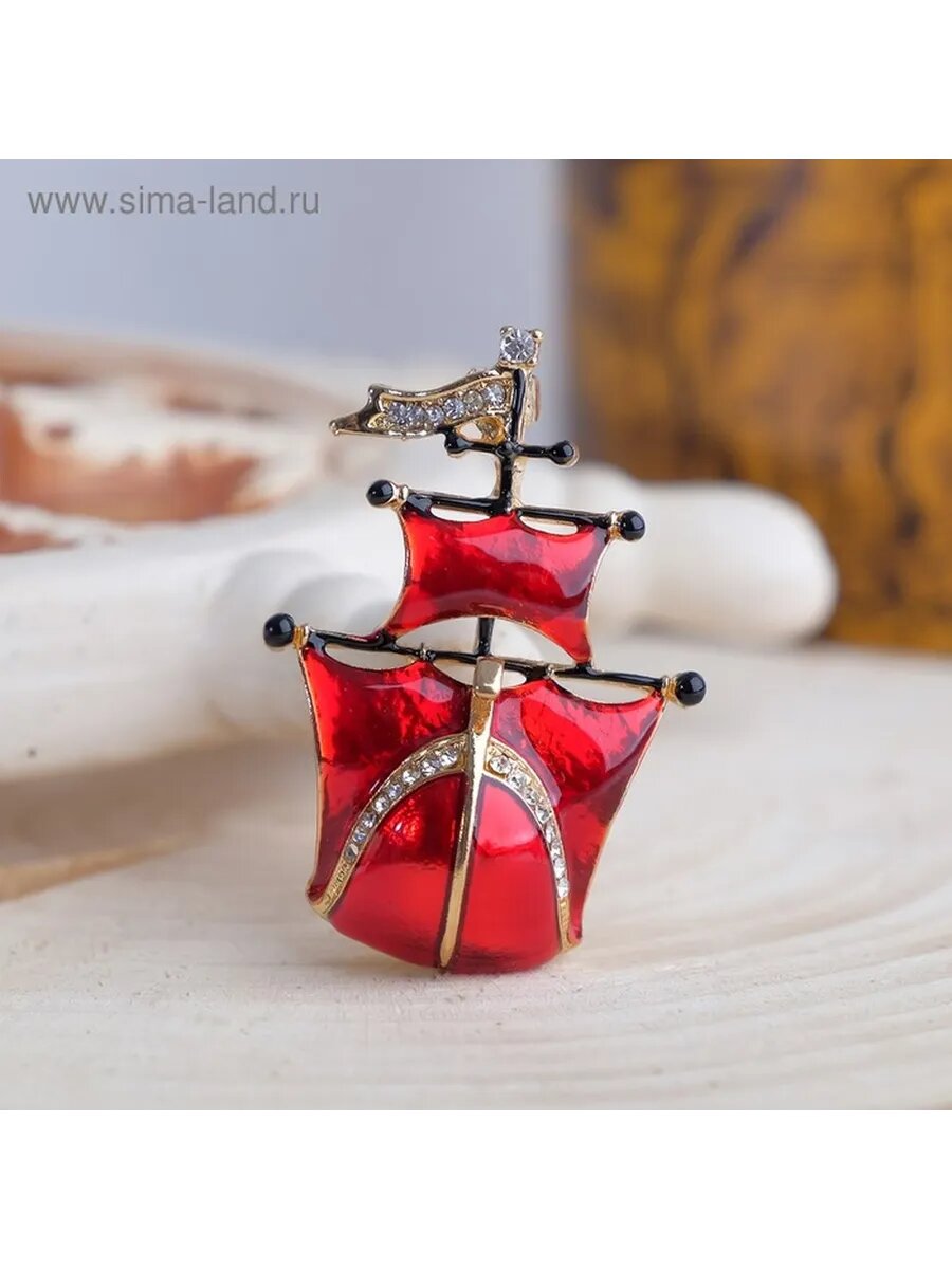 Брошь, эмаль, стразы