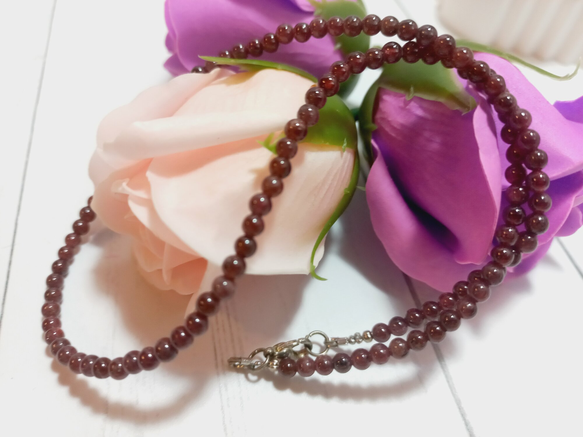 Бусы, гранат