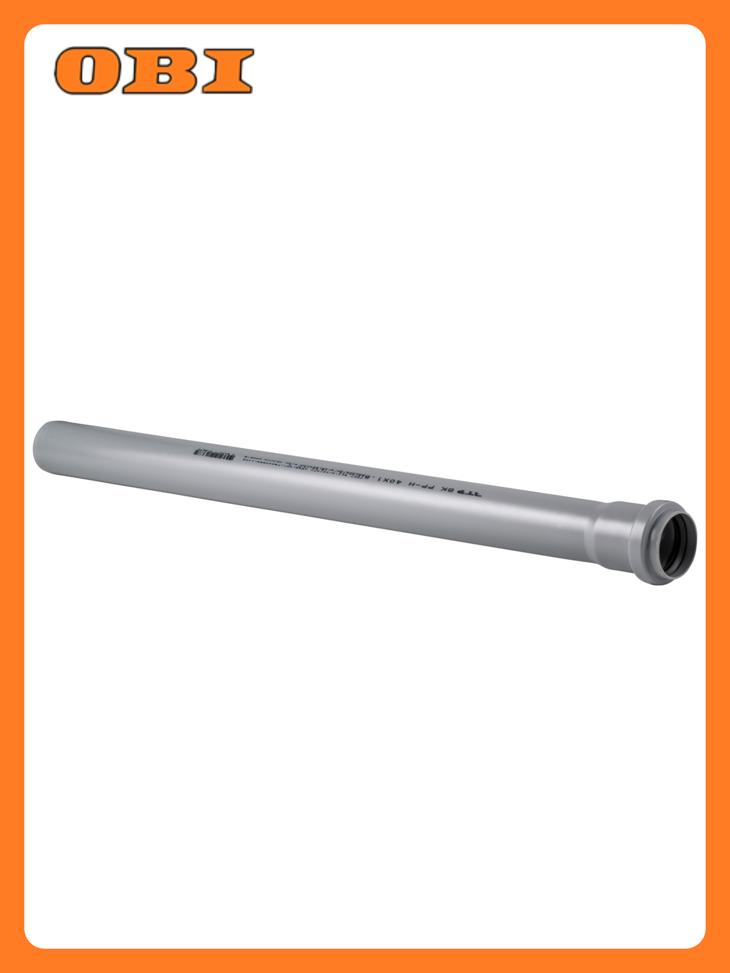 Труба RTP ВК ПП, для внутренней канализации, серая, 40 мм, 2000 мм