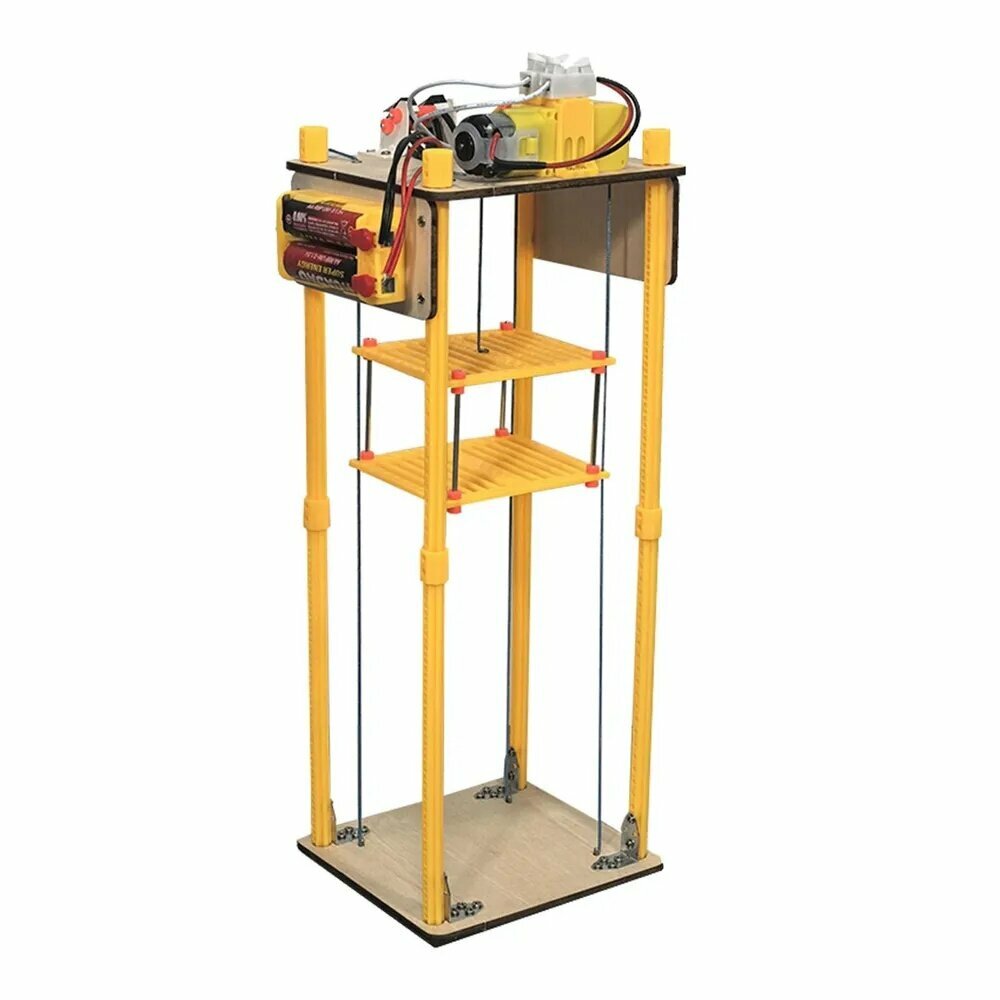 Конструктор лифта для детей, набор для сборки, научный эксперимент, модель электрического подъемника, развивающая игрушка