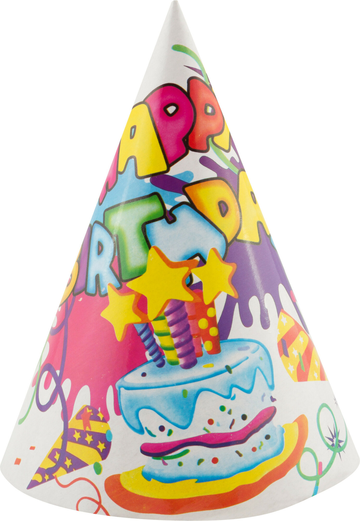 Набор колпаков волшебная страна "Happy Birthday", 14х14х20 см, бумага, 6 шт