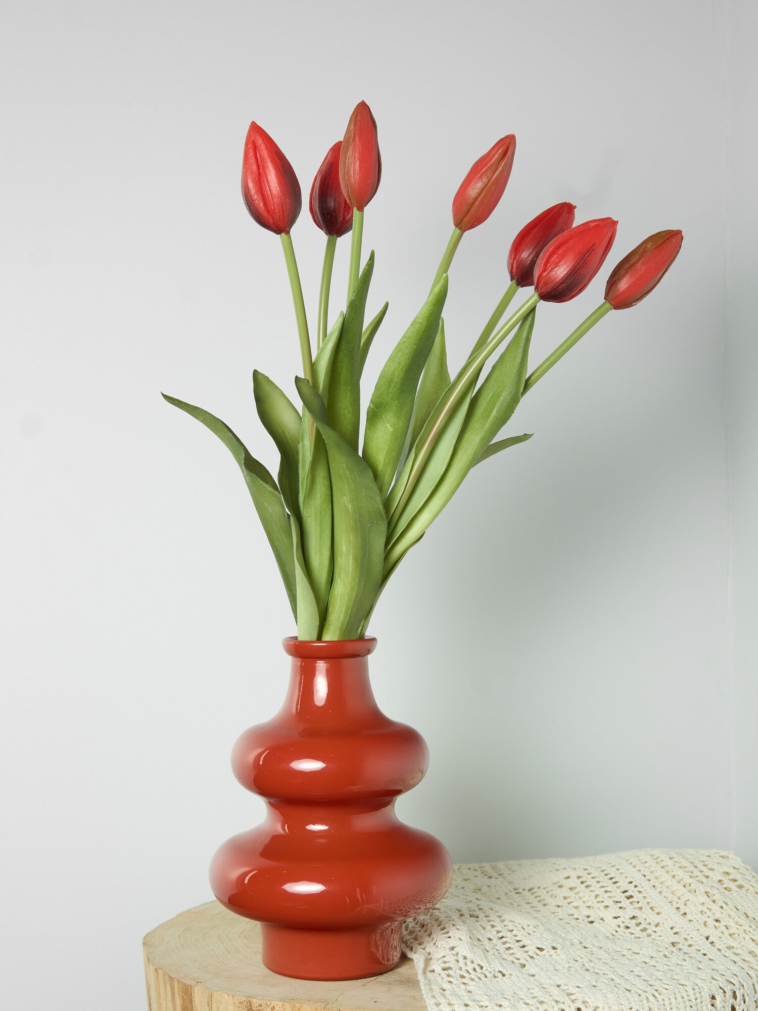 Ваза стеклянная для цветов AURA San Miguel, 16 см, Цвет: оранжевый лак