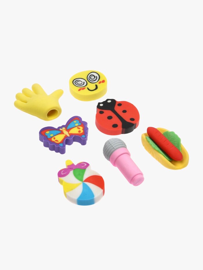 Набор фигурных ластиков, 7 штук, микс