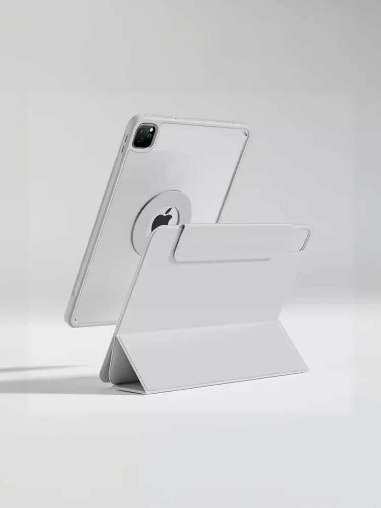 Чехол для iPad Pro 5th/6th 12.9" (2021,2022), iPad Air 13" (M2 2024, M3 2025), вращающаяся на 720 съемная крышка, прозрачный акриловый чехол