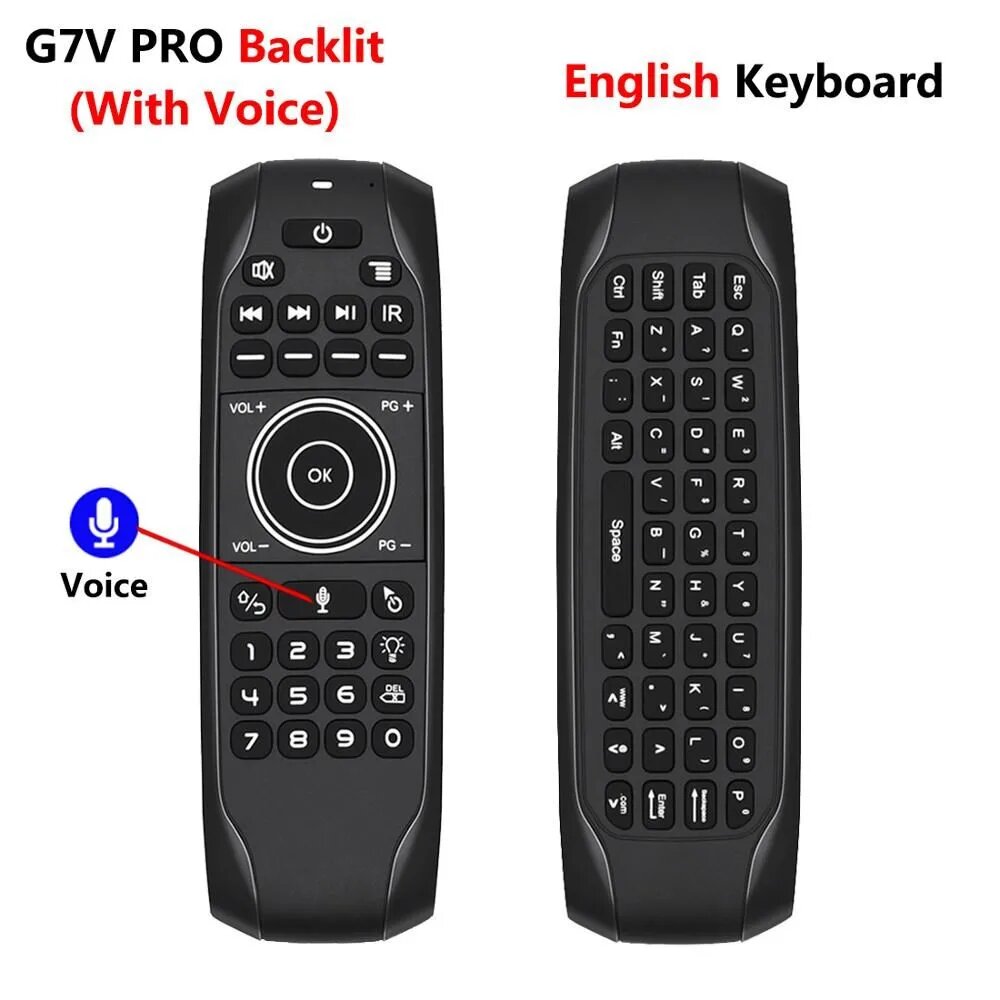 Беспроводной пульт G7V PRO с клавиатурой, подсветкой, голосовым управлением