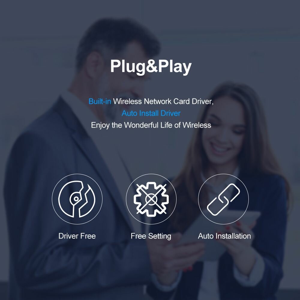 Адаптер Wi-Fi USB, с антенной, Plug & Play, для Windows/Linux — фото 1