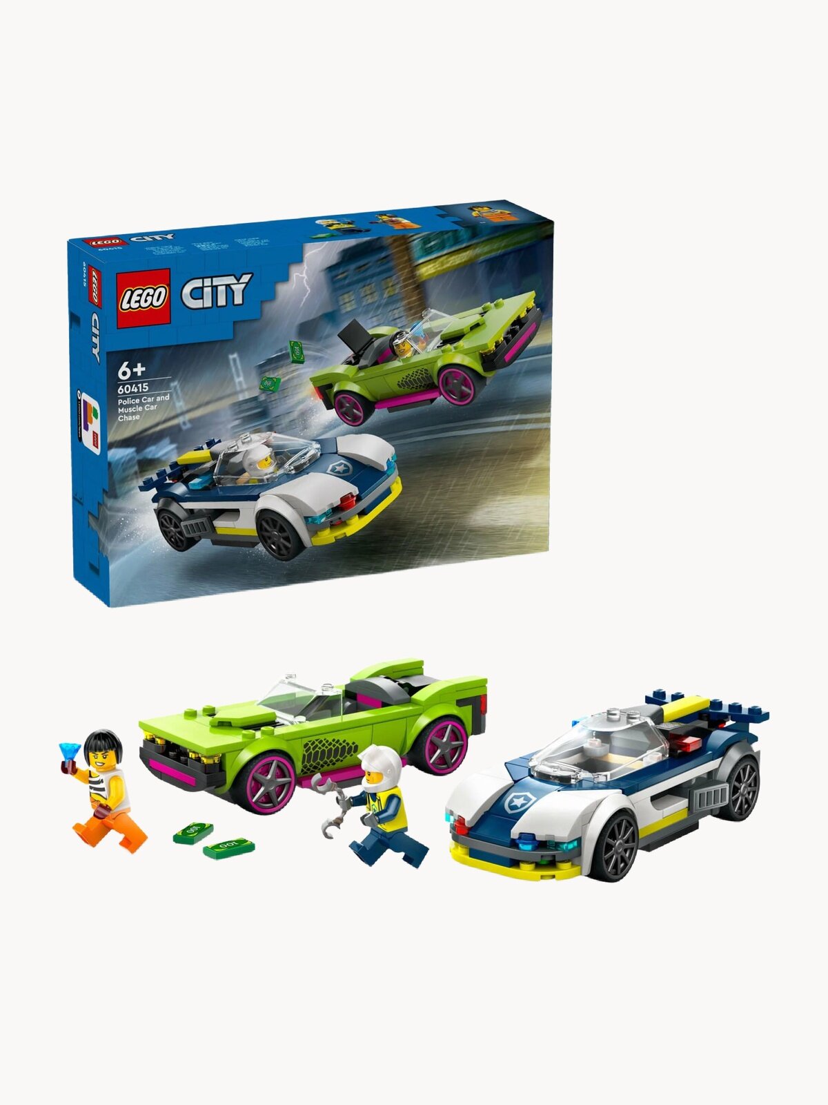 Конструктор LEGO City 60415 Погоня на полицейской машине за маслкаром, 213 дет.